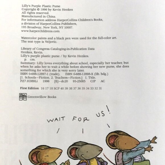 Other | Hardcover Childrens Book Lillys Purple Plastic Purse By Kevin ...